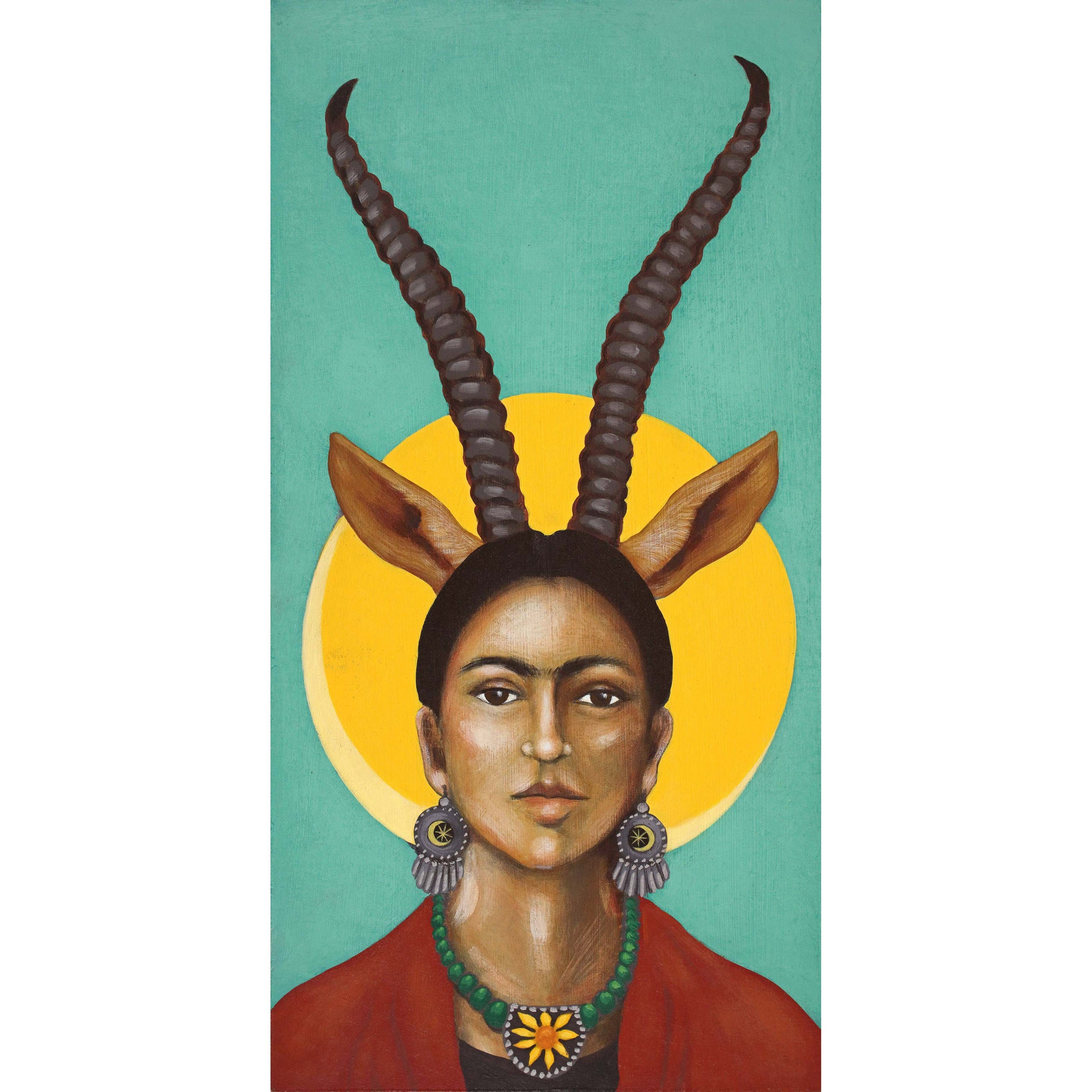 Frida Kahlo Mexican Folk Art Artist Print Of Original Painting Tamara frida-kahlo-mexican-folk-art-artist-print-of-original-painting-tamara
